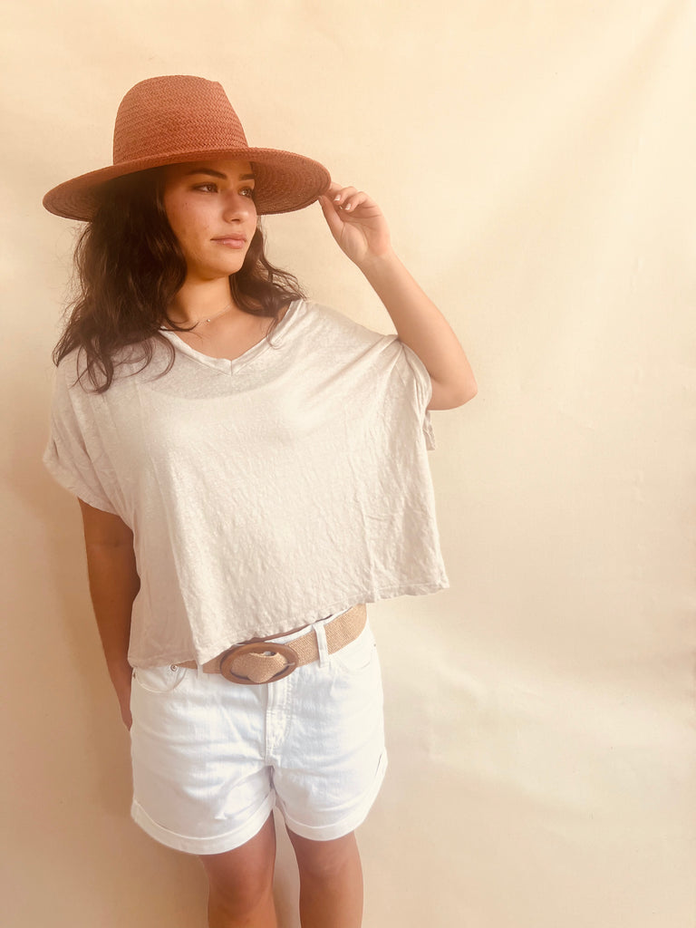 Adel Oversize Linen Tee Shirt Choco – Atelier Marie Mac